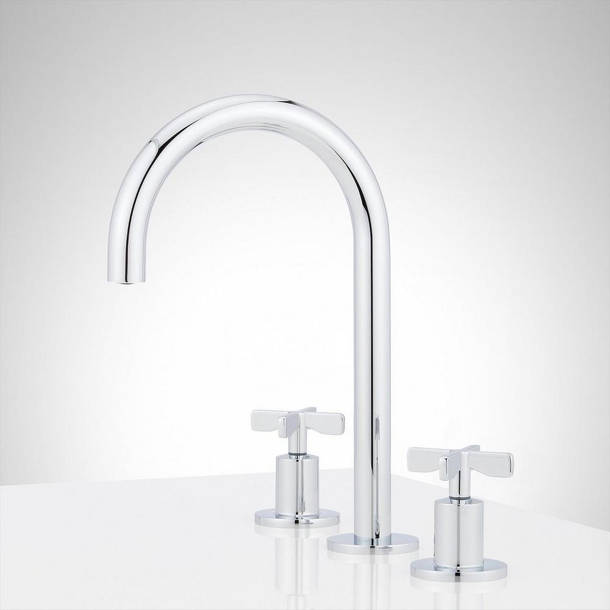 Signature Hardware Lexia 1.2 GPM Widespread Gooseneck Bathroom Faucet & Reviews | Wayfair